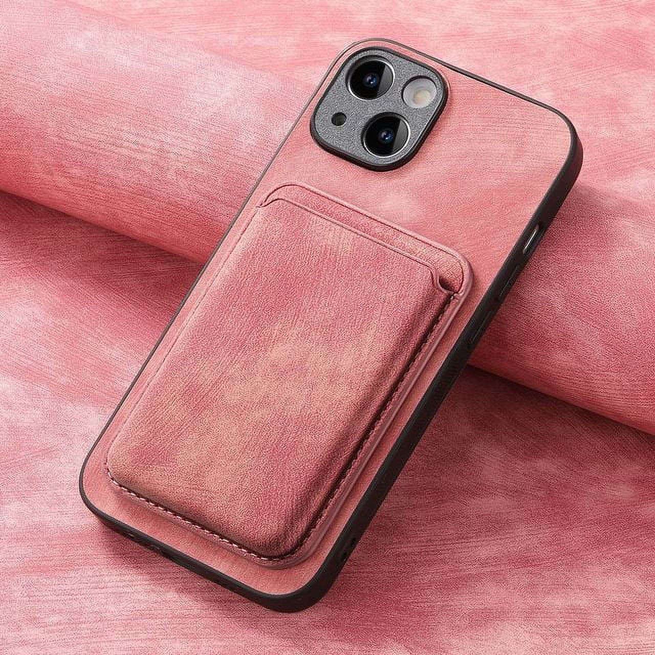 1 Pc Leather Magnetic Mobile Phone Case with Magsafe Solid Color All ...