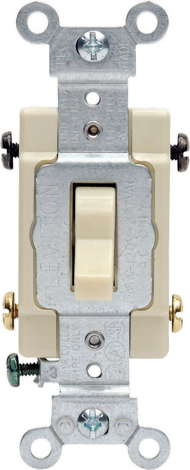 1 Pc, Leviton 15 Amps Double Pole Toggle Ac Quiet Switch Ivory 1 Pk ...