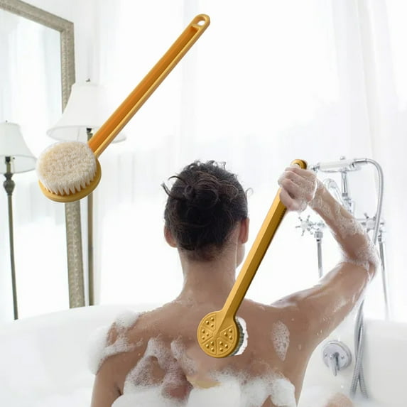 1 Pc Long Handle Shower Brush with Soft Bristles - 14.2 x 3.2 x 2in ...