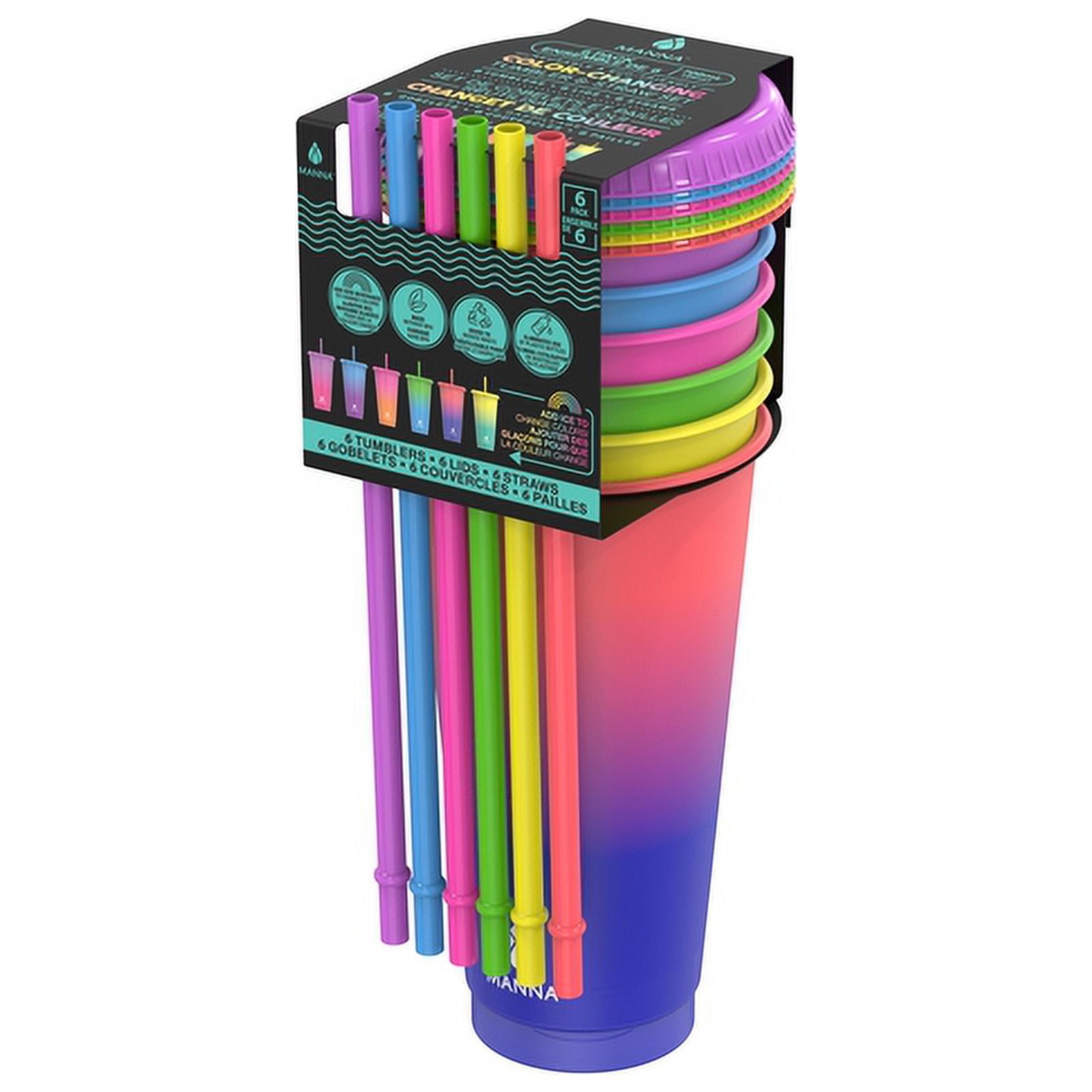 1 Pc, Manna 24 Oz Color Changing Assorted Bpa Free Tumbler Lid And ...