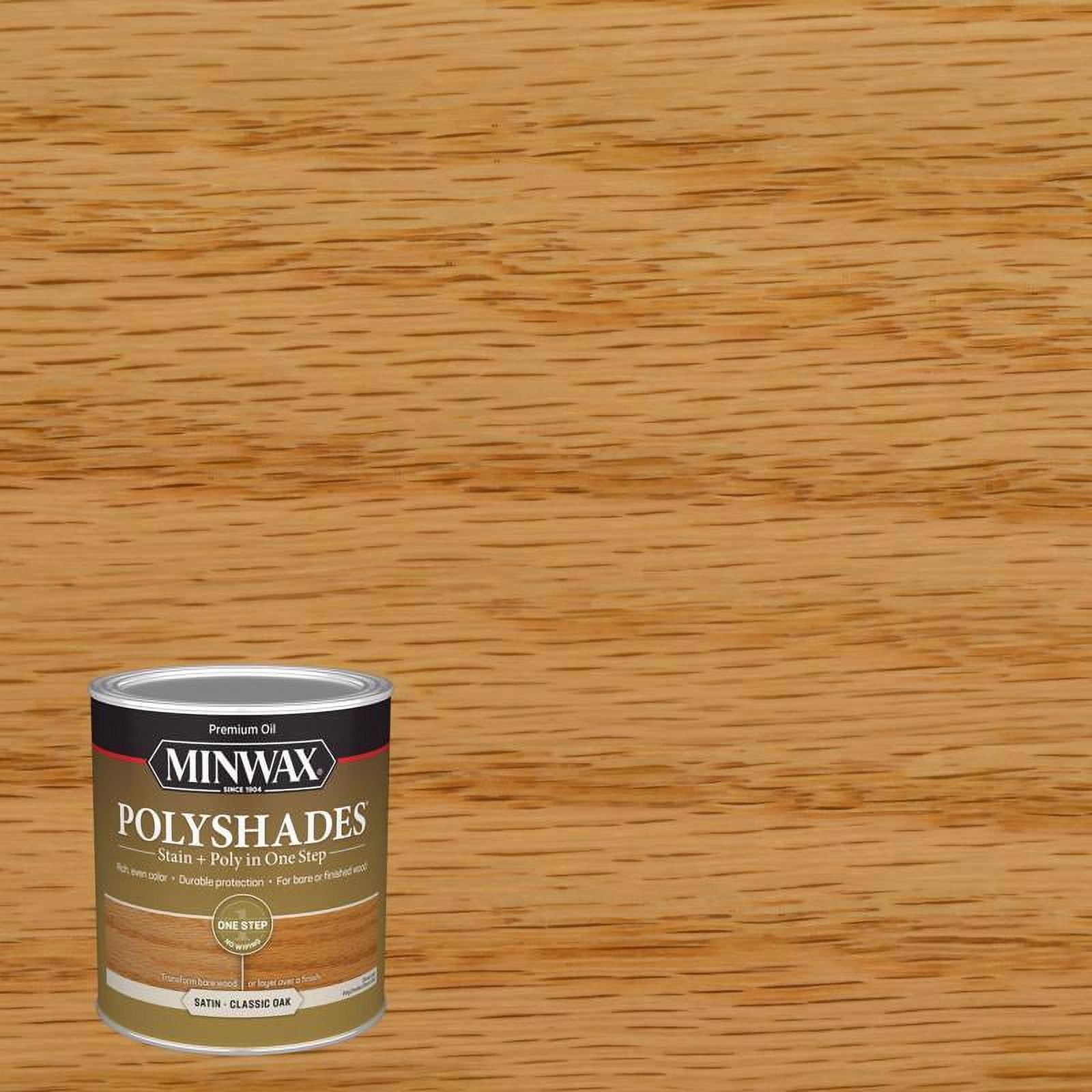 1 Pc, Minwax Polyshades Semi-Transparent Satin Classic Oak Oil-Based Stain/Polyurethane Finish 1 ...