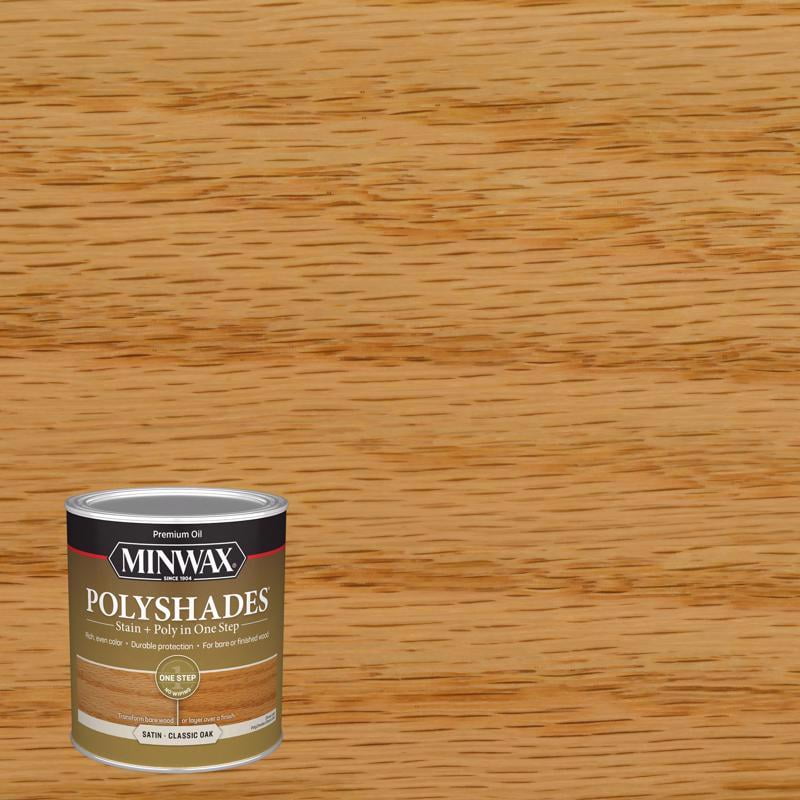 1 Pc, Minwax Polyshades Semi-Transparent Satin Classic Oak Oil-Based Stain/Polyurethane Finish 1 ...
