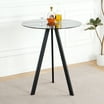 WisFor Sintered Stone Dining Table, Sturdy Metal Legs, 31.5in, Pale ...