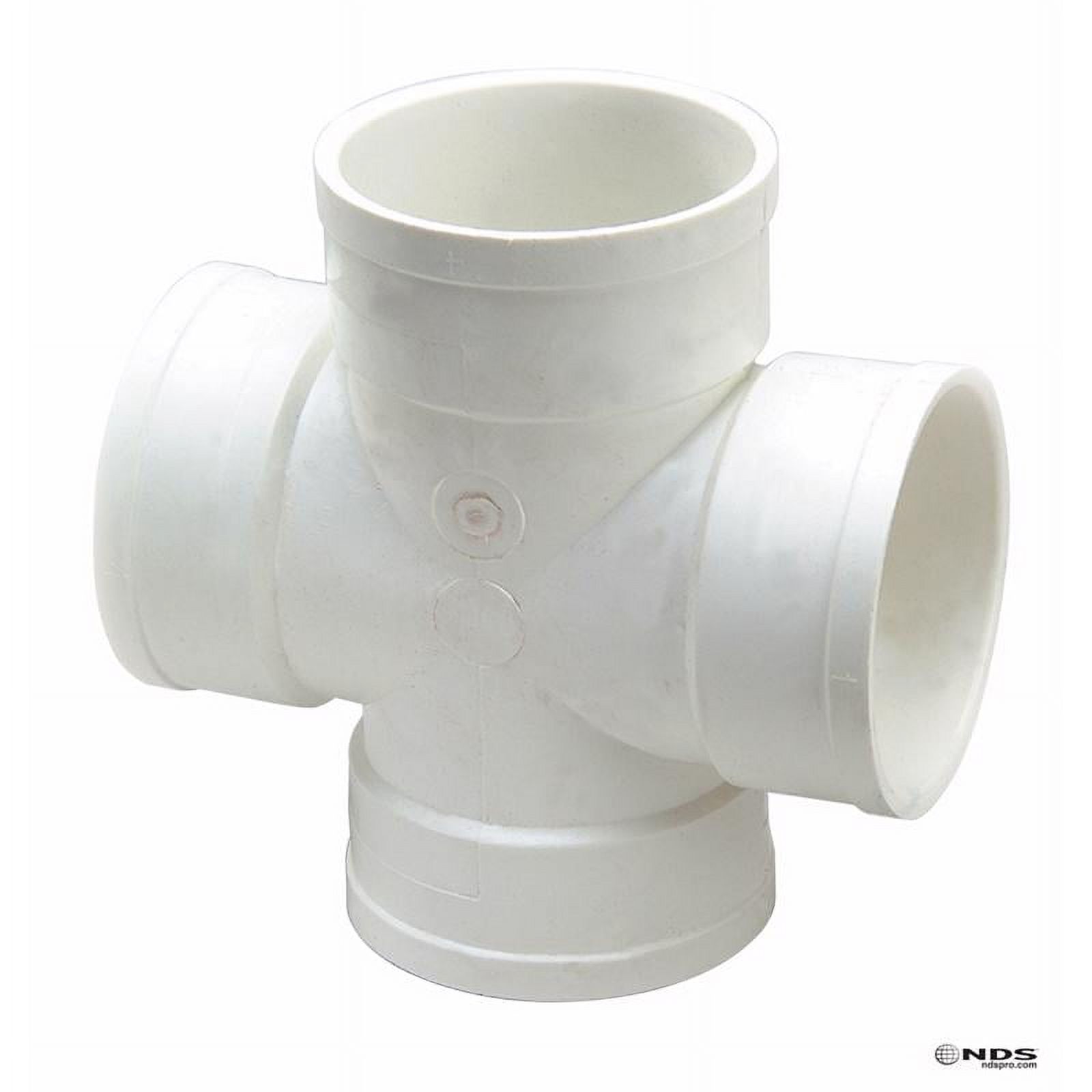 1 Pc, Nds Schedule 35 4 In. Hub Each X 4 In. D Hub Pvc Cross Tee 1 Pk ...