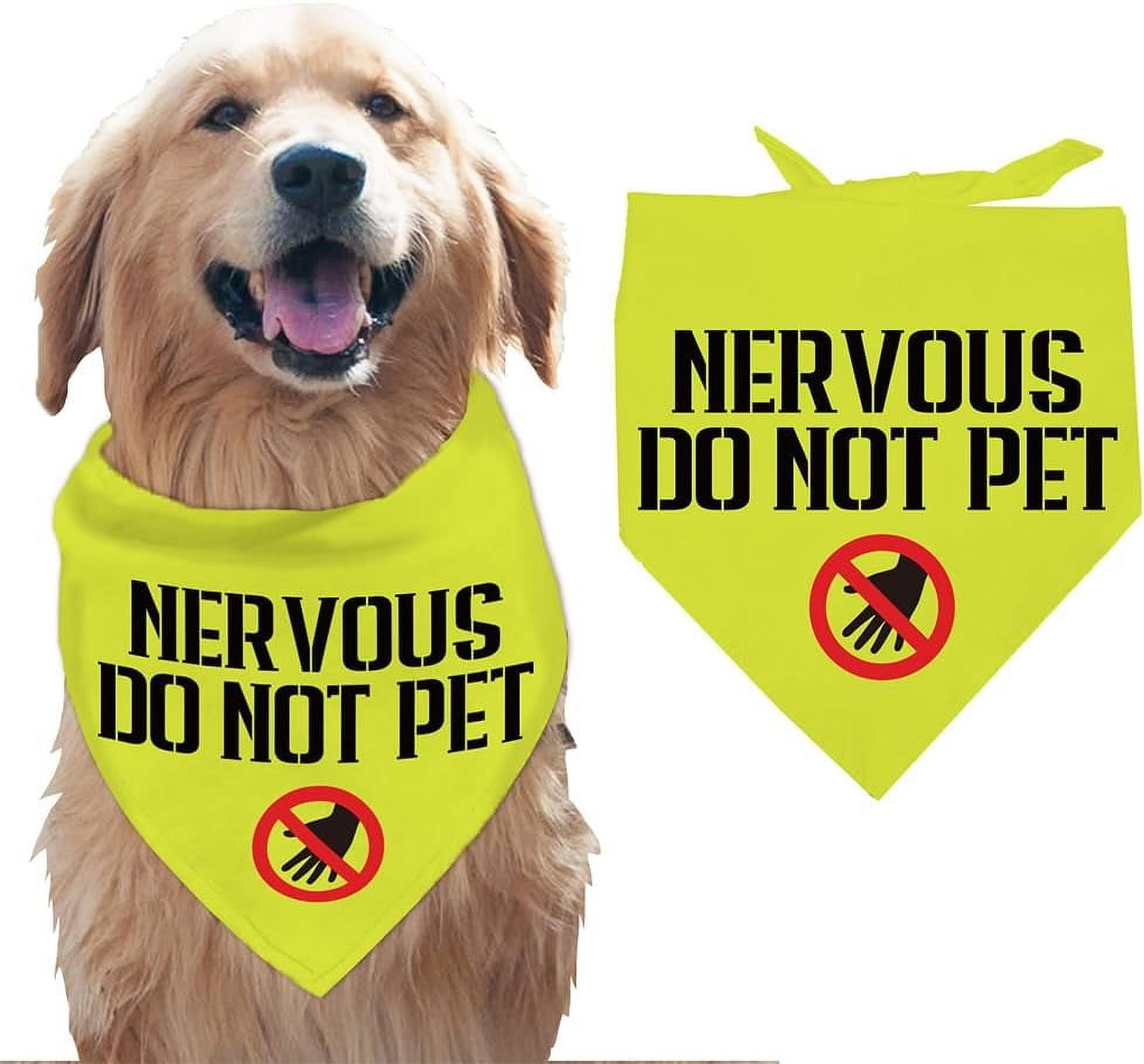1 Pc Nervous Do Not Pet Dog Bandana Round Prohibit Sign Pet Scarf ...