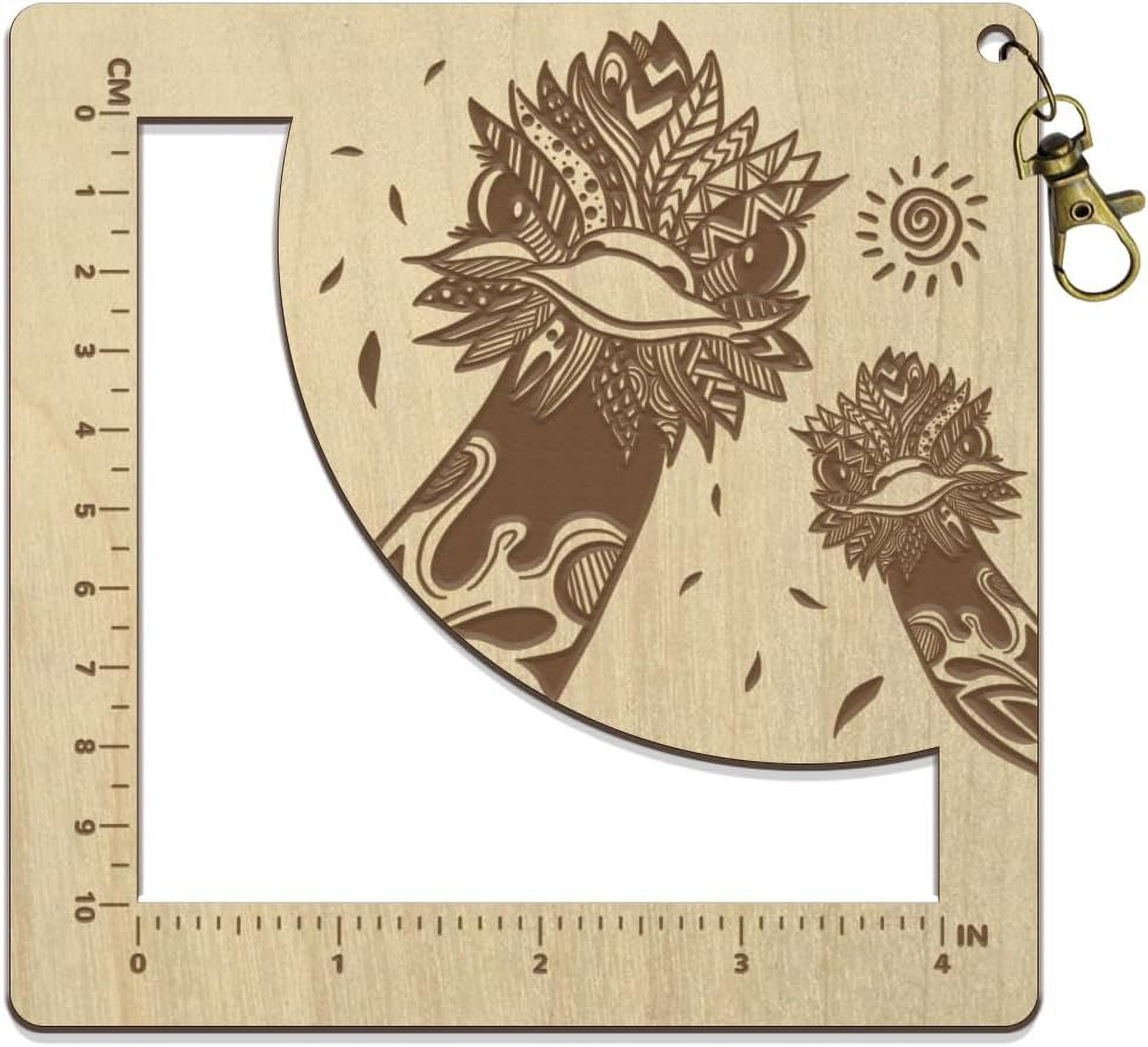 1 Pc Ostrich Wood Knitting Gauge Rulers Cm and Inch Wooden Knitting Pin ...