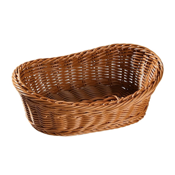 1 Pc Oval Hand Woven Wicker Basket, Imitation Rattan Serving Tray ...