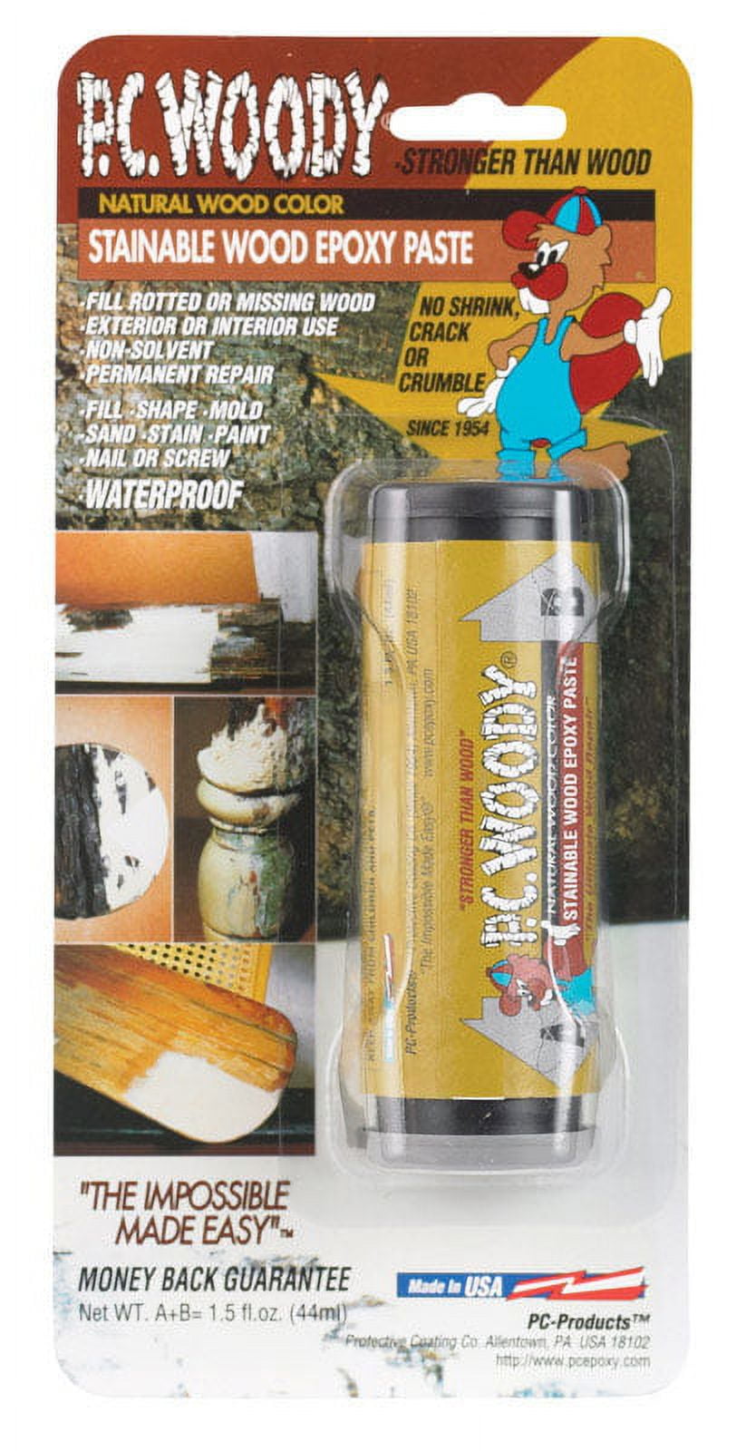 1 Pc, Pc-Woody Tan Two Part Wood Epoxy Paste 1.5 Oz - Walmart.com