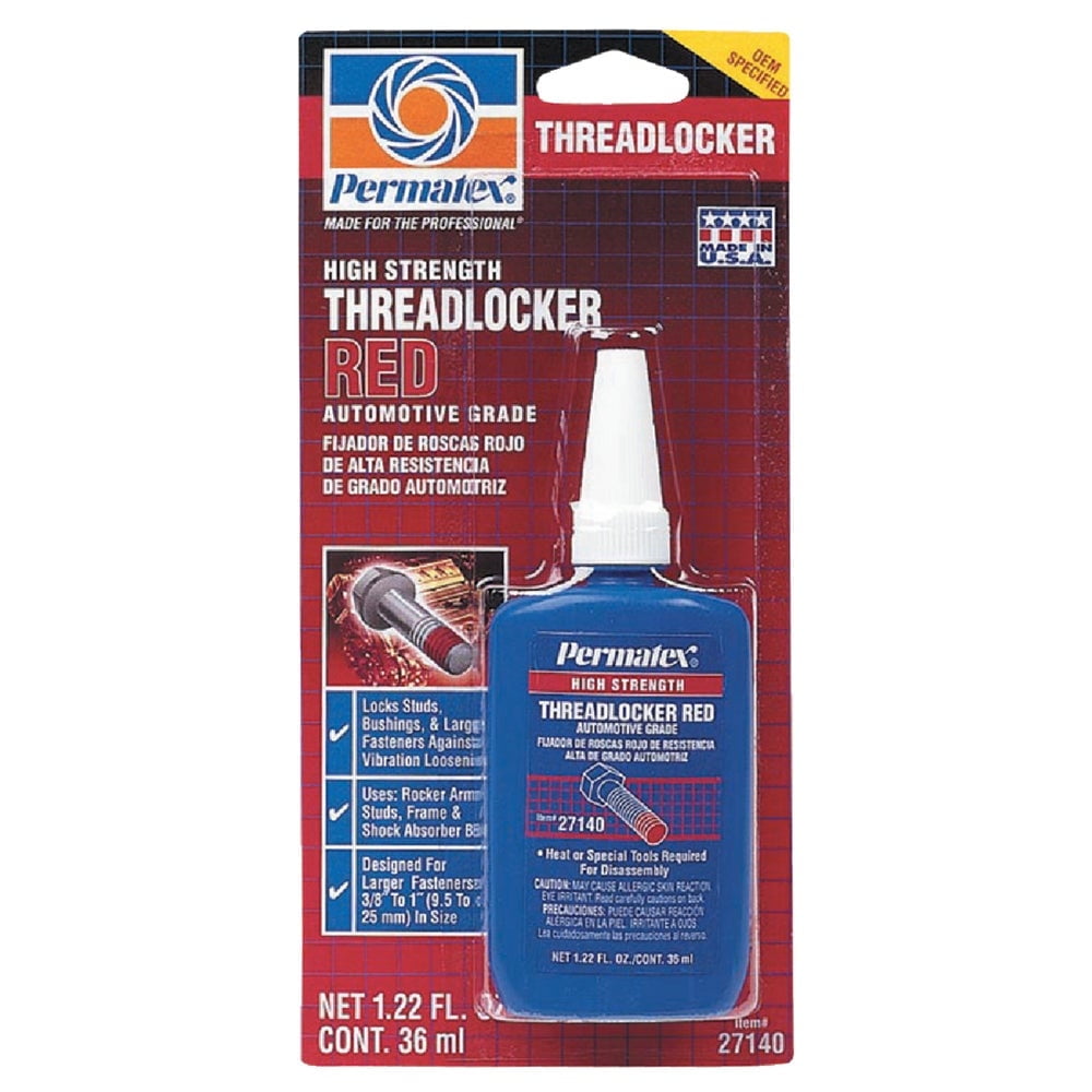 1 Pc Permatex 1.22 Oz. Red High Strength Threadlocker - Walmart.com