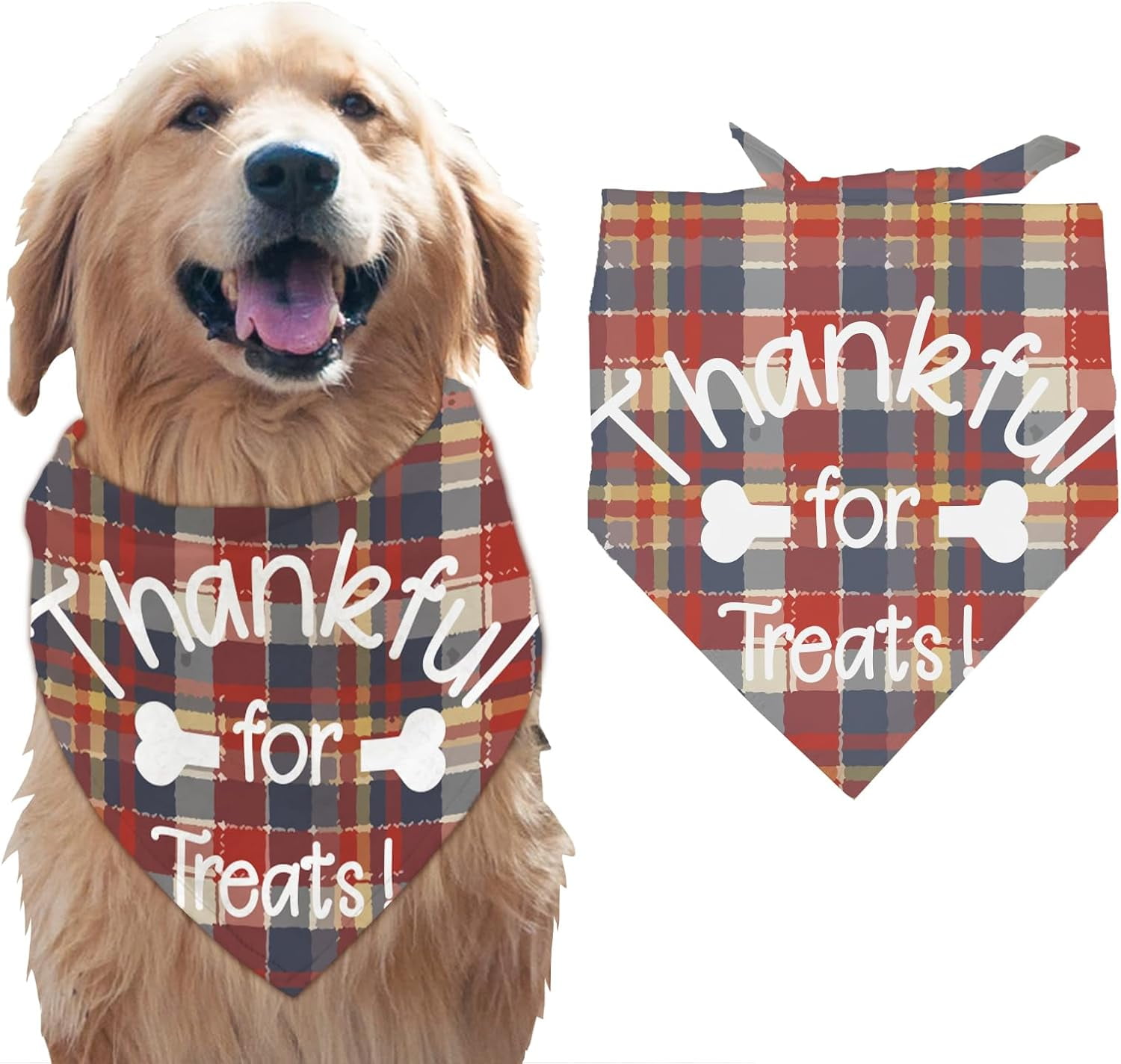 1 Pc Pet Dog Bandana Striped Cotton Triangle Pet's Bandana Thankful for ...