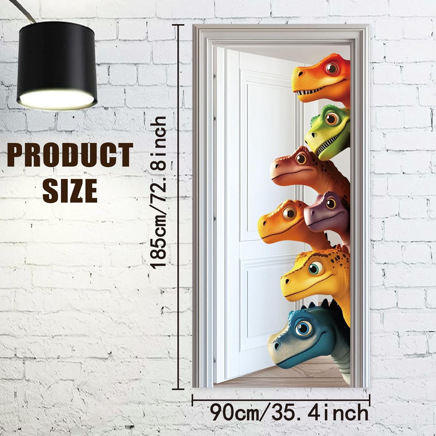 1 Pc Polyester Colorful Peep Dinosaur Pattern Door Cover Animal Theme ...