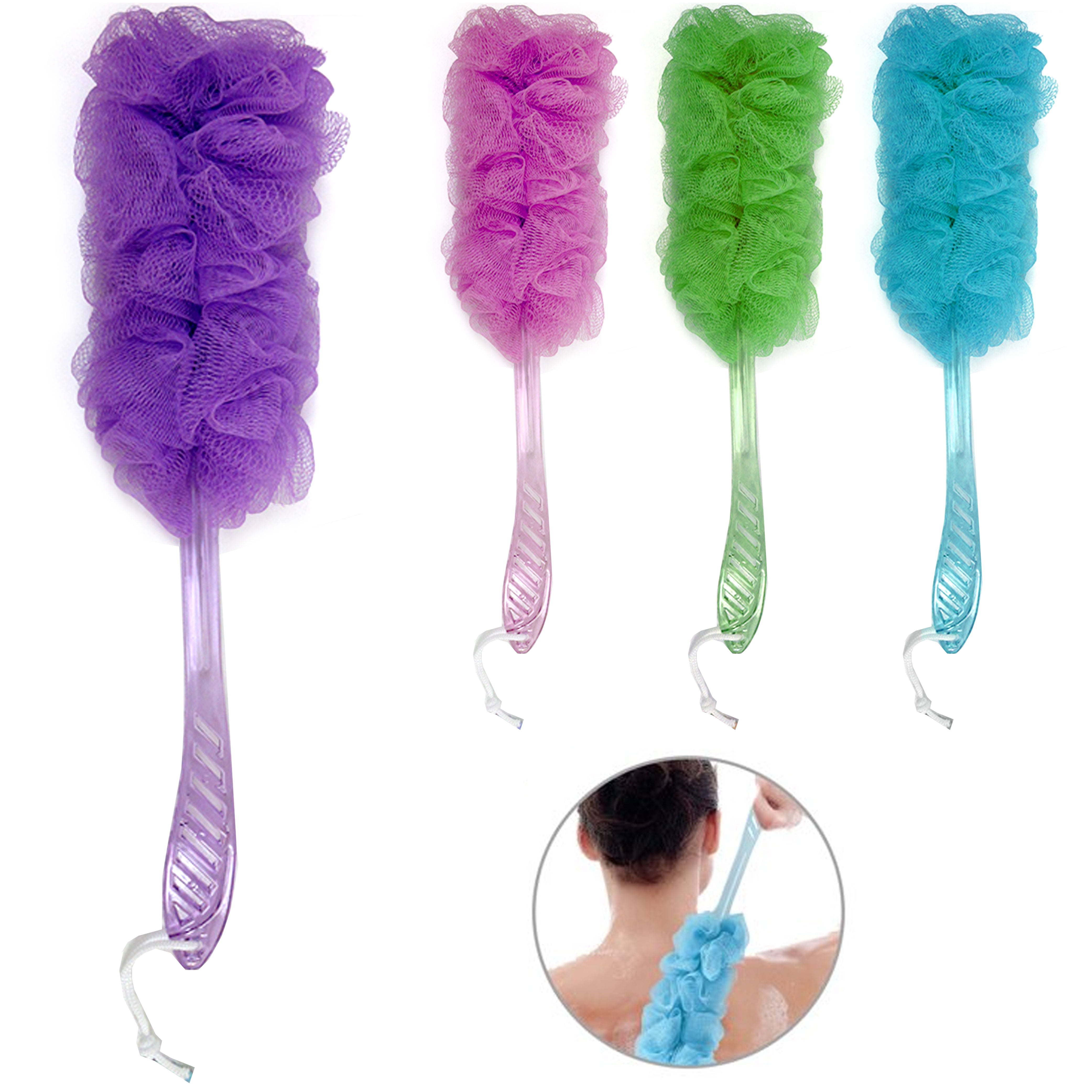 1 Pc Premium Bath Sponge Handle Shower Body Back Dry Skin Brush Spa ...