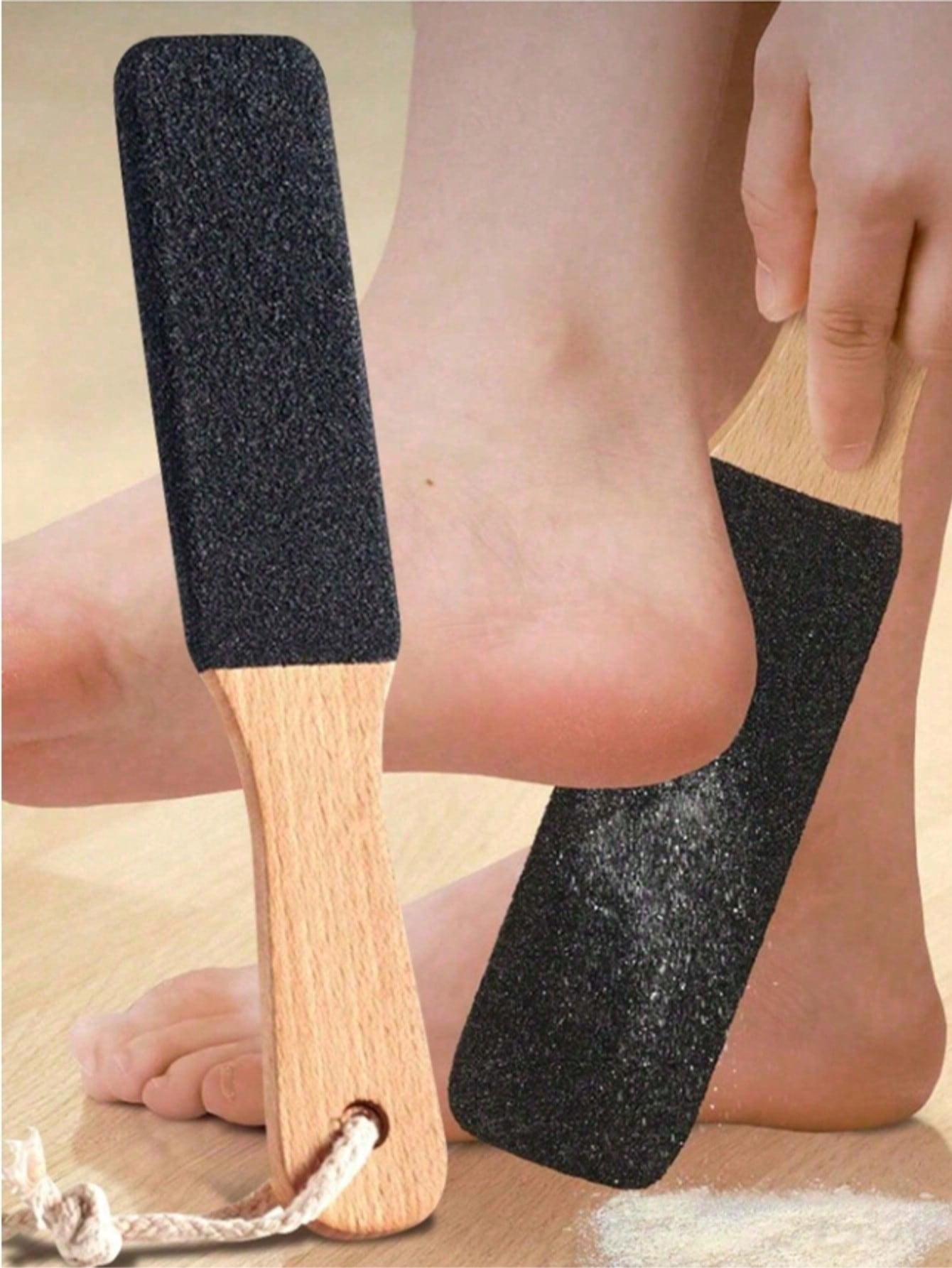 1 Pc Professional Foot File With Natural Bamboo Handle Deep Exfoliating ...