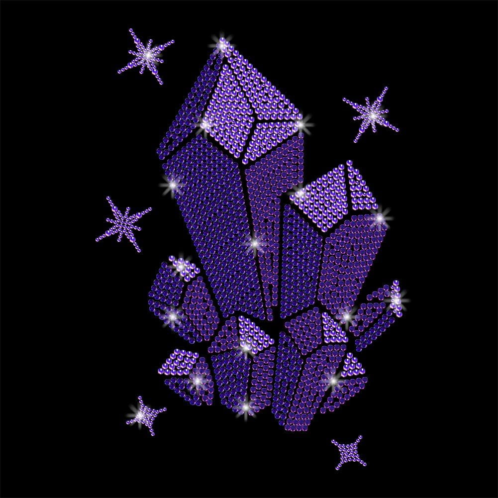 1 Pc Purple Magic Rhinestone Iron on Hotfix Transfer Decal Bling DIY ...