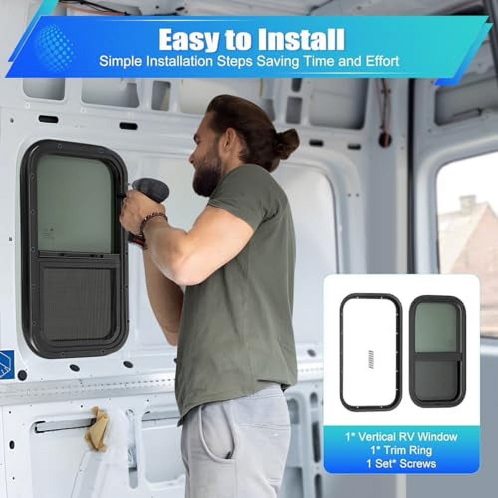 1 Pc RV Window Teardrop Trailer Window, 12" W x 22" H RV Window ...