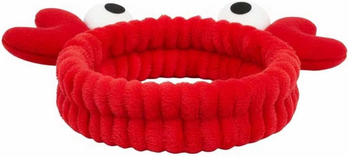 1 Pc Red Crab Face Wash Headband Cute Soft Facial Makeup Hair Band ...