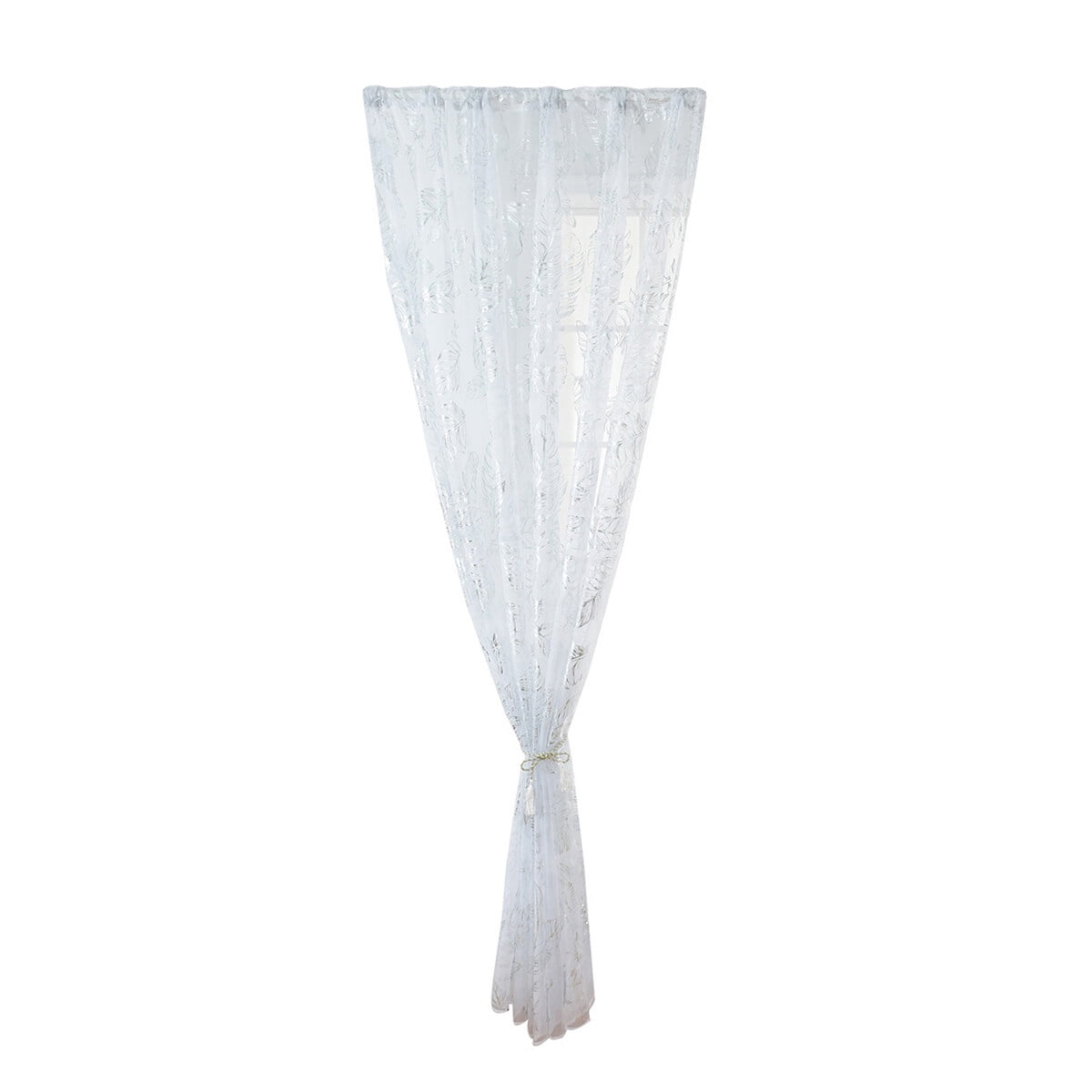 1 Pc Rod Shading Voile Curtain Minimalist Indoor Feather Bronzing ...