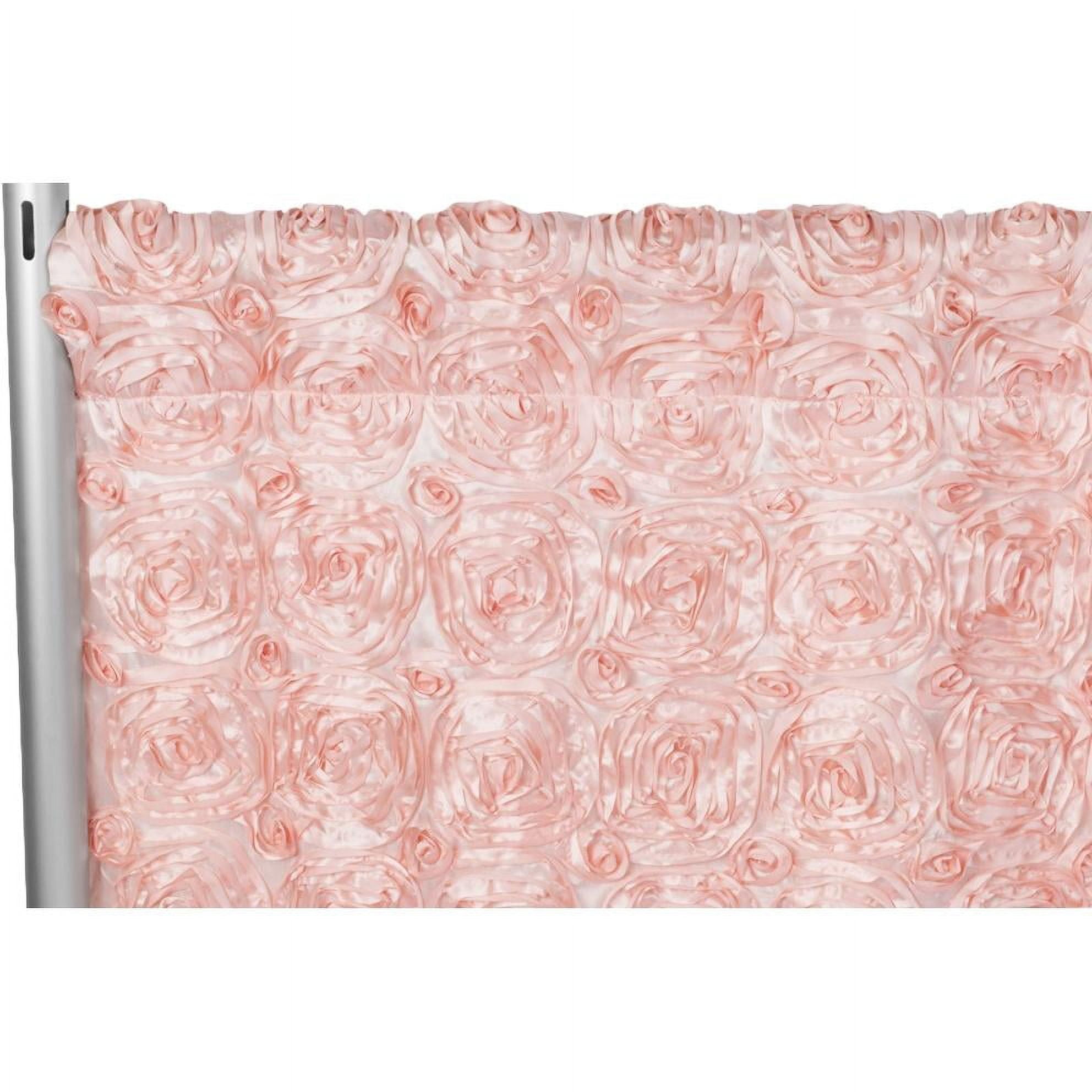 1 Pc, Rosette Satin 8Ft H X 54" W Drape/Backdrop Panel - Blush For ...
