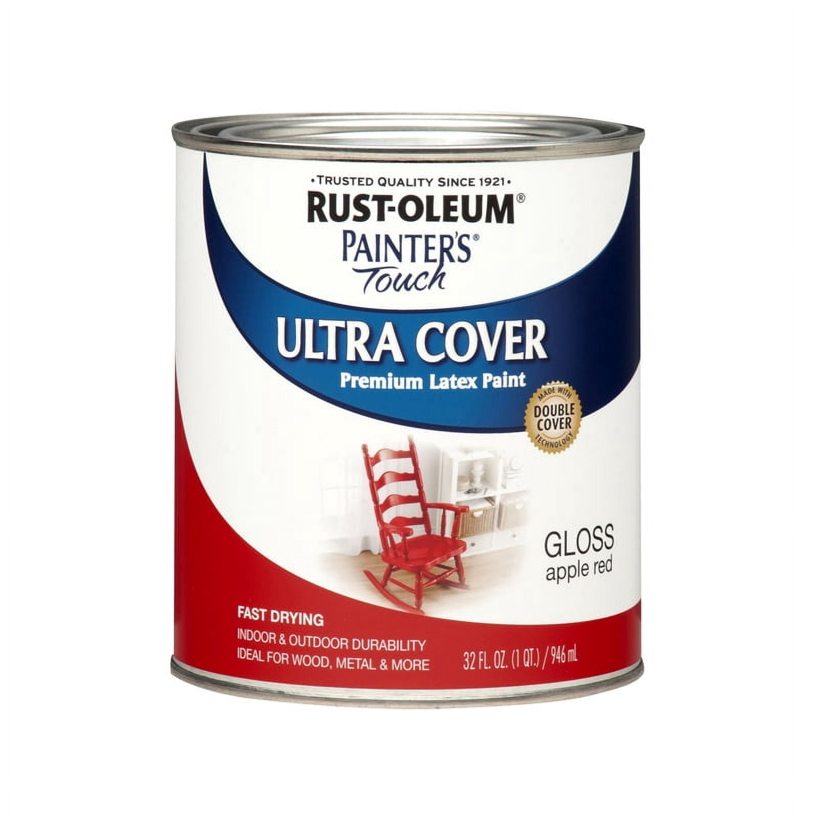 1 Pc, Rust-Oleum Painters Touch Ultra Cover Gloss Apple Red Water-Based ...