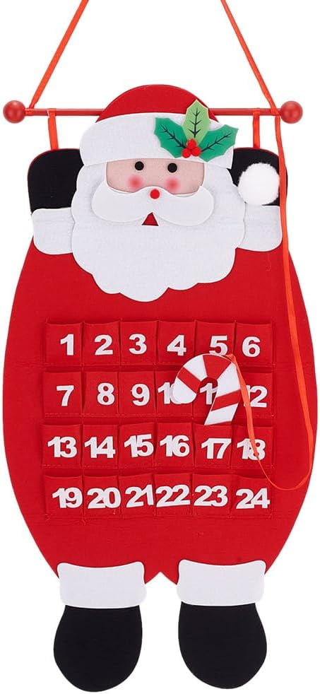 1 Pc Santa Christmas Advent Calendar 2024 Number 1-24 Pocket 3D Felt ...