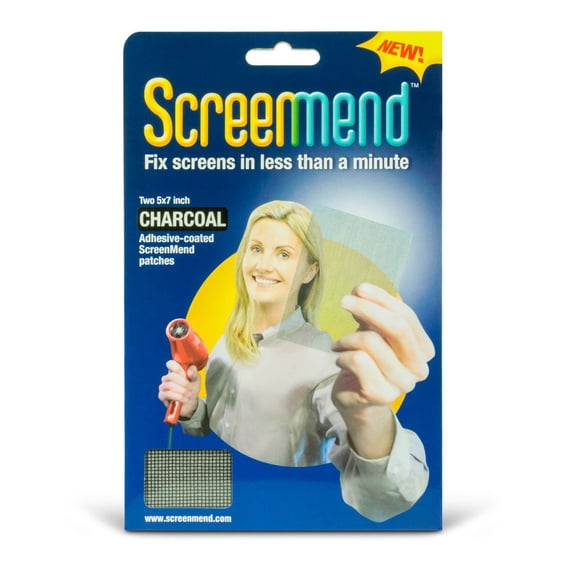 1 Pc, Screenmend Charcoal Fiberglass Screen Repair Patch 5 In. W X 7 In ...