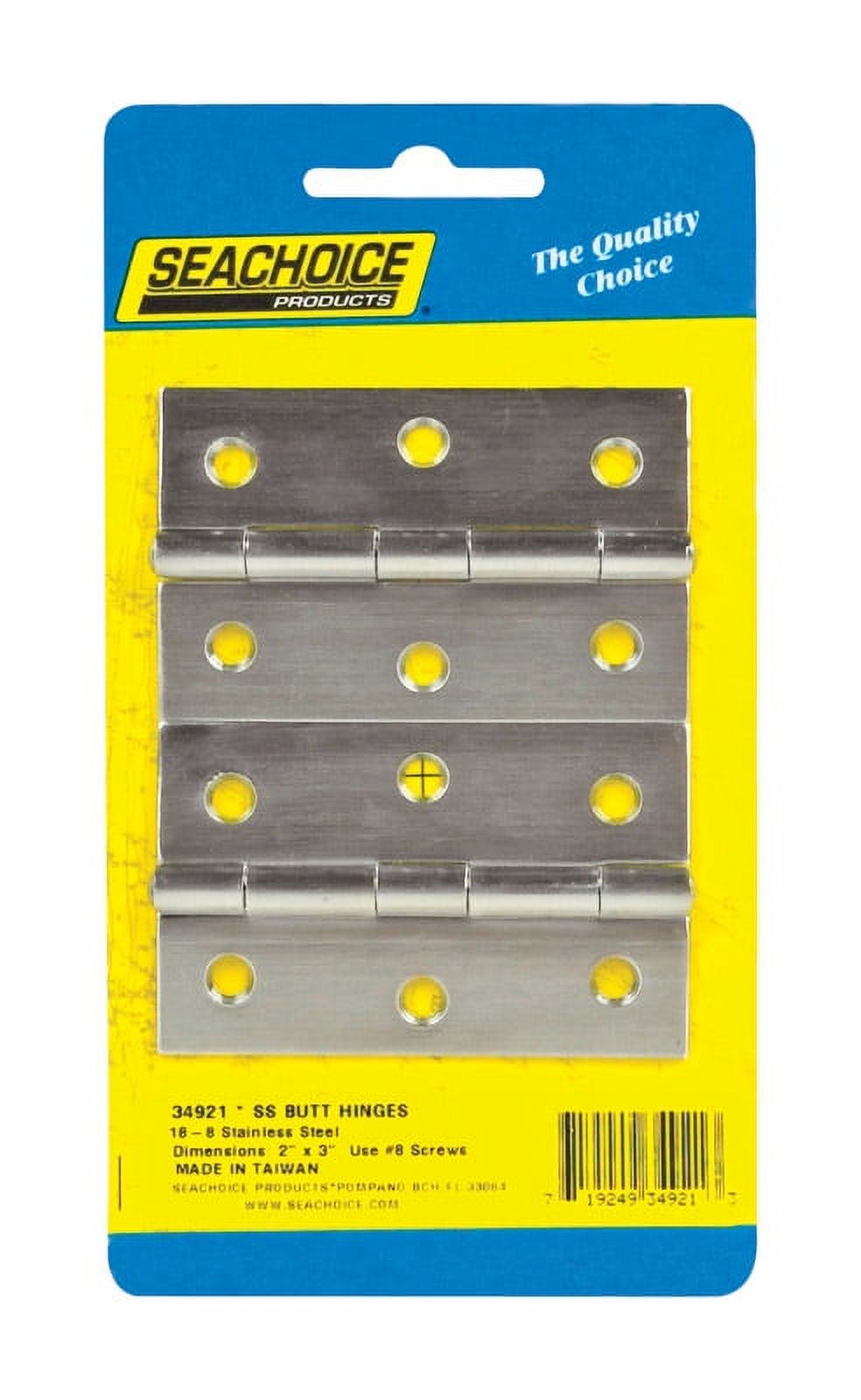 1 Pc, Seachoice Stainless Steel 3 In. L X 2 In. W Butt Hinges 2 Pk ...
