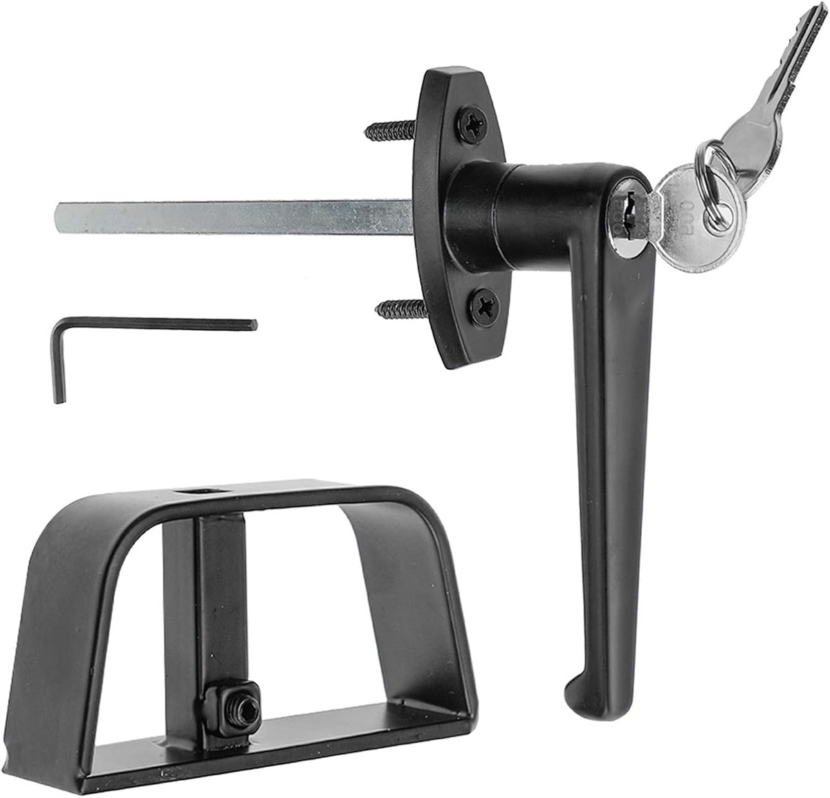 1 Pc Shed Door Latch L-Handle Lock Kit,Black Shed Door Hardware Lock ...
