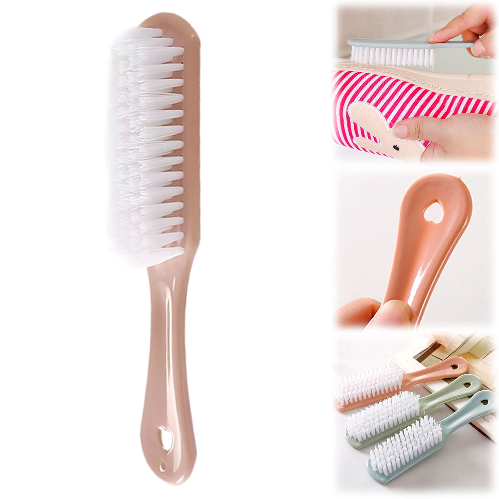1 Pc Soft Cleaning Hand Brush with Handle, Plastic Household Cleaning ...