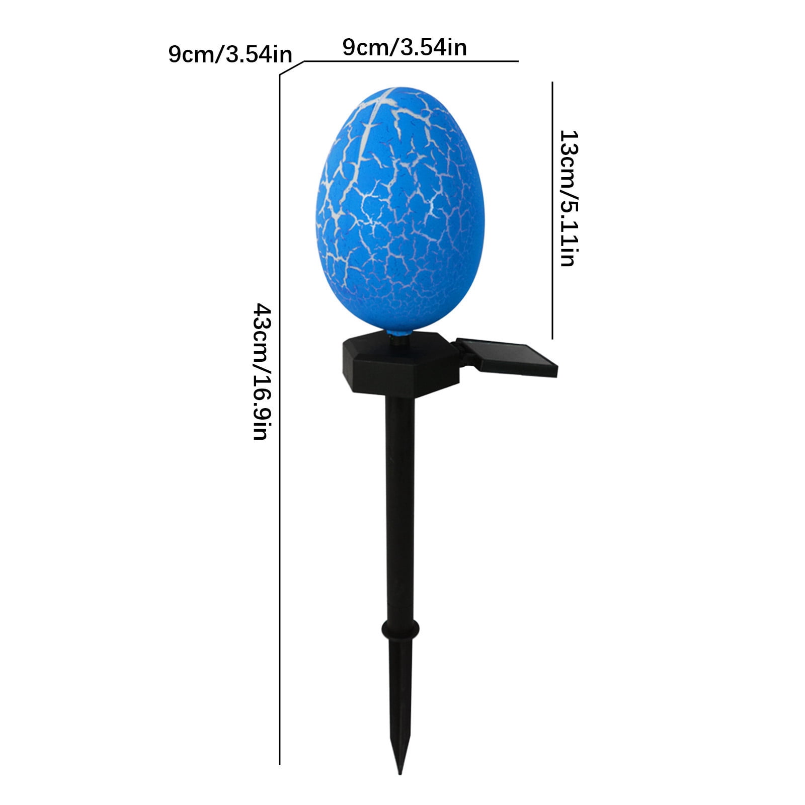 1 Pc Solar Garden Lights — 16.9in, Outdoor Decorative Egg Shape Night ...
