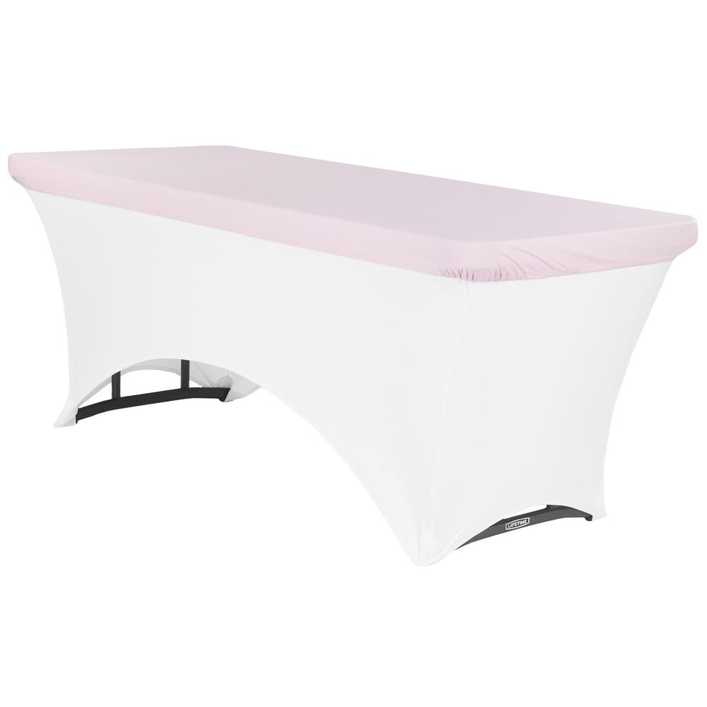 1 Pc, Spandex Table Topper/Cap 6 Ft Rectangular - Pink For Weddings ...