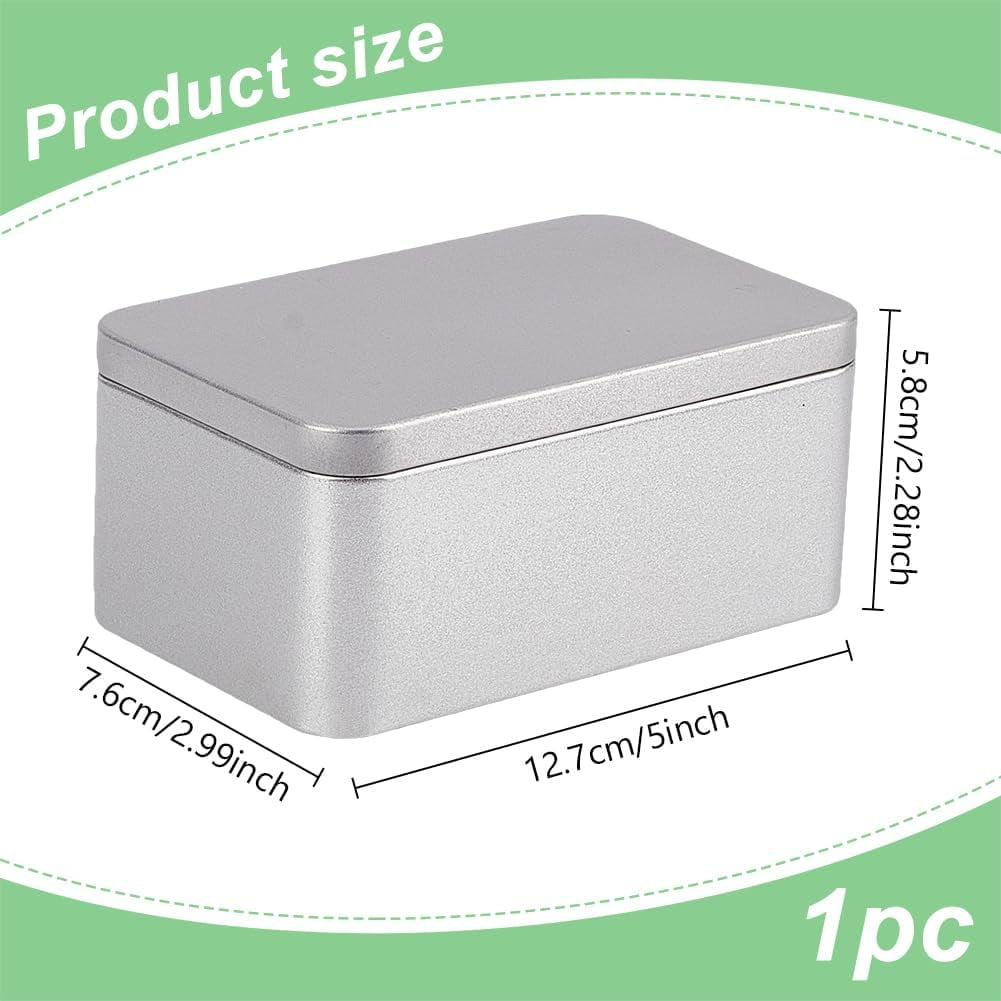 1 Pc Square Cookie Tin Box 12.7x7.6x5.8cm/5x2.99x2.28 Inch Iron Tea Tin ...