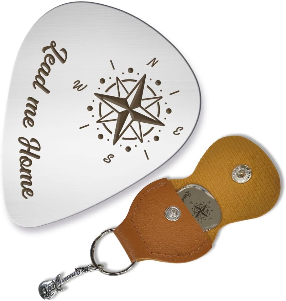 1 Pc Stainless Steel Guitar Pick Leads Me Home Picks Plectrums with ...
