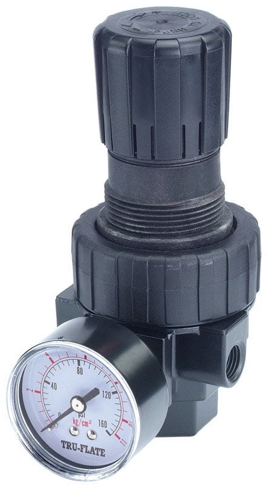 1 Pc, Tru-Flate Plastic Compact Regulator With Gauge 1/4 In. Npt 160 ...