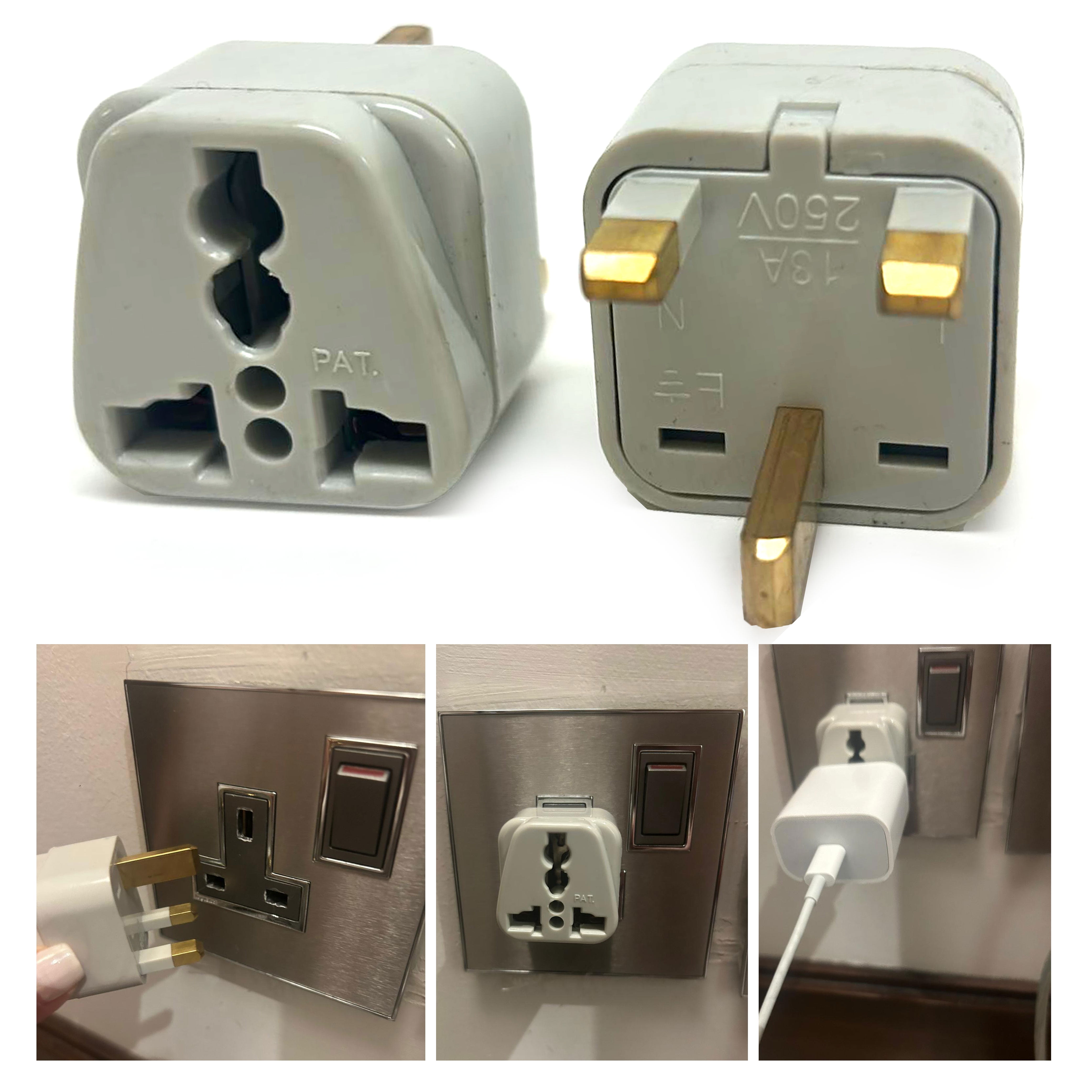 1 Pc Universal to UK Plug Adapter Type G Travel AC Converter Dubai UAE ...