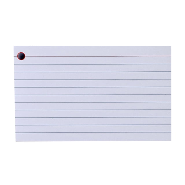 1 Pc White Index Card with Hole, Ruled Index Cards, File Note Cards ...