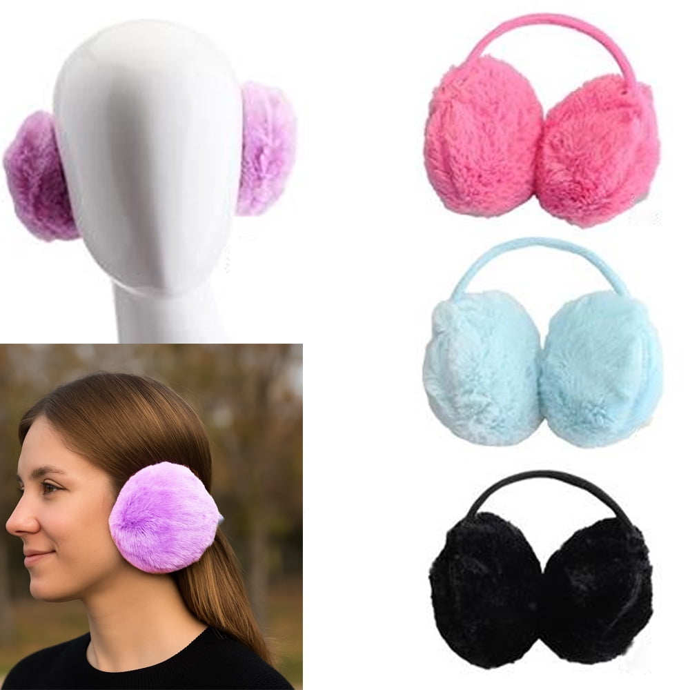 1 Pc Womens Faux Fur Fluffy Ear Muffs Warmer Plush Band Earmuffs Earlap ...
