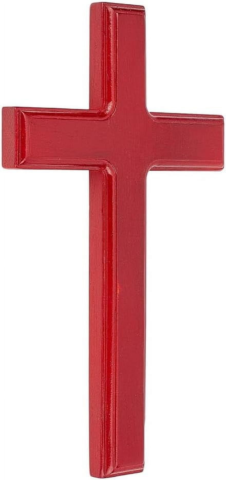 1 Pc Wood Crafted Cross, Dark Red Wooden Wall Cross, Hanging Cross ...