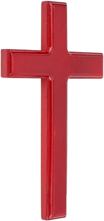 1 Pc Wood Crafted Cross Dark Red Wooden Wall Cross Hanging Cross ...