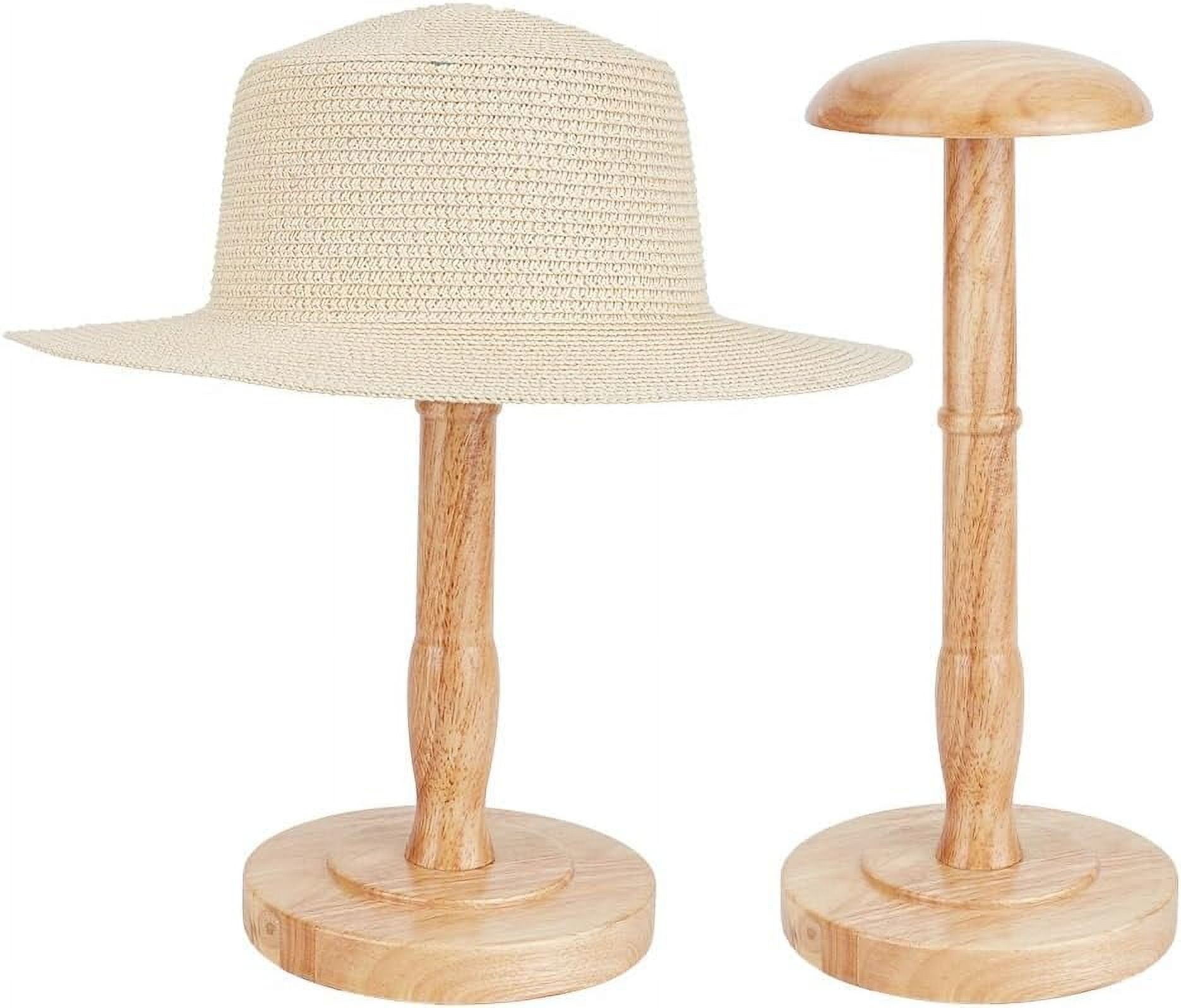 1 Pc Wood Table Hat Stand Beige Wooden Hat Stand Holder Wig Display ...