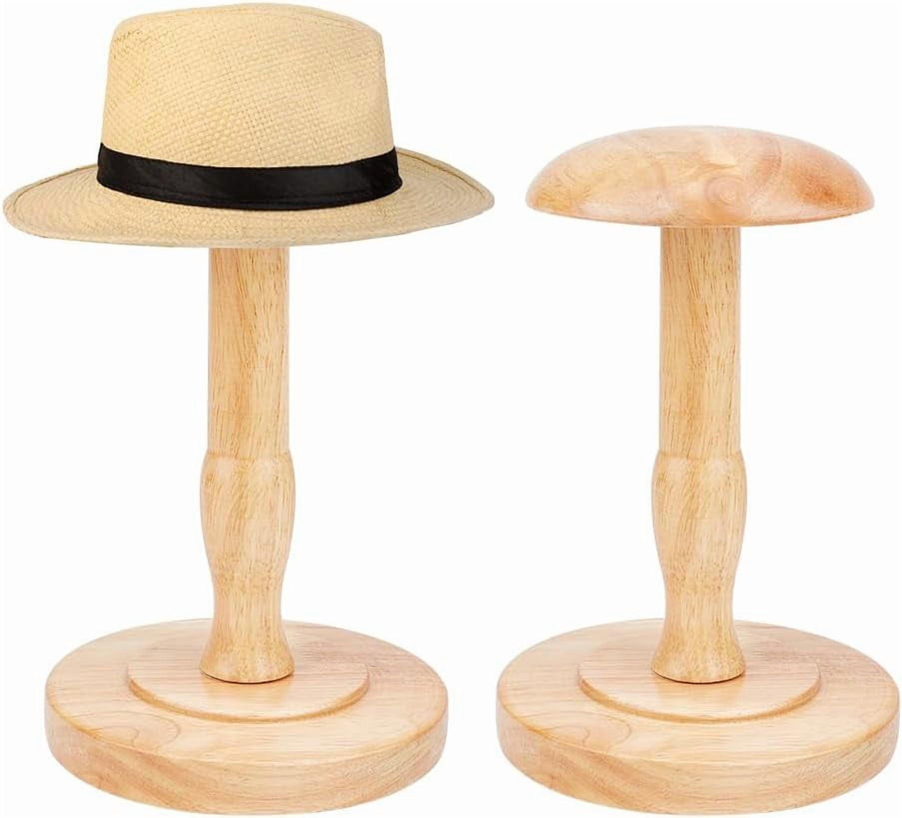 1 Pc Wood Table Hat Stand Beige Wooden Hat Stand Holder Wig Display ...