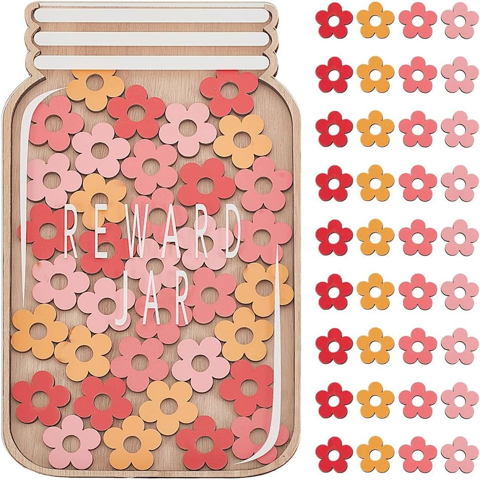 1 Pc Wooden Classroom Reward Jar Cute Daisy Flower Personalized Reward ...