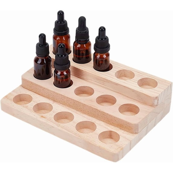 1 Pc Wooden Essential Oils Storage Rack 3-Tier 15 Slots Pine Wood Nail ...