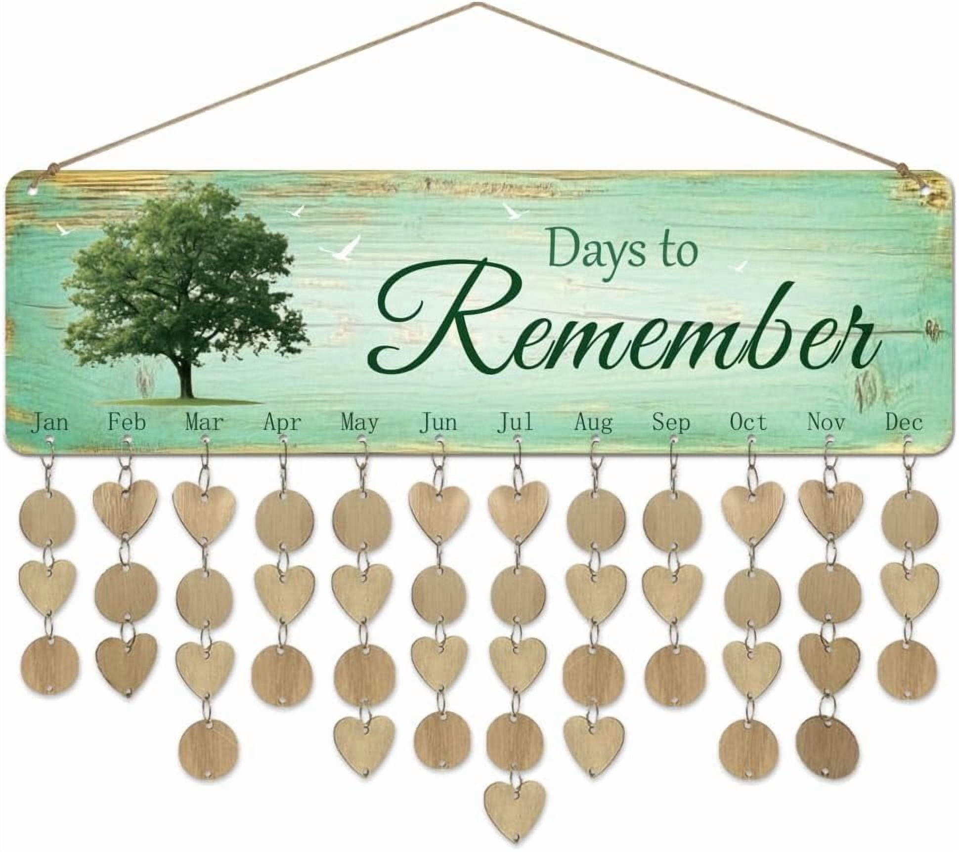 1 Pc Wooden Family Birthday Reminder Calendar Board Days to Remember ...