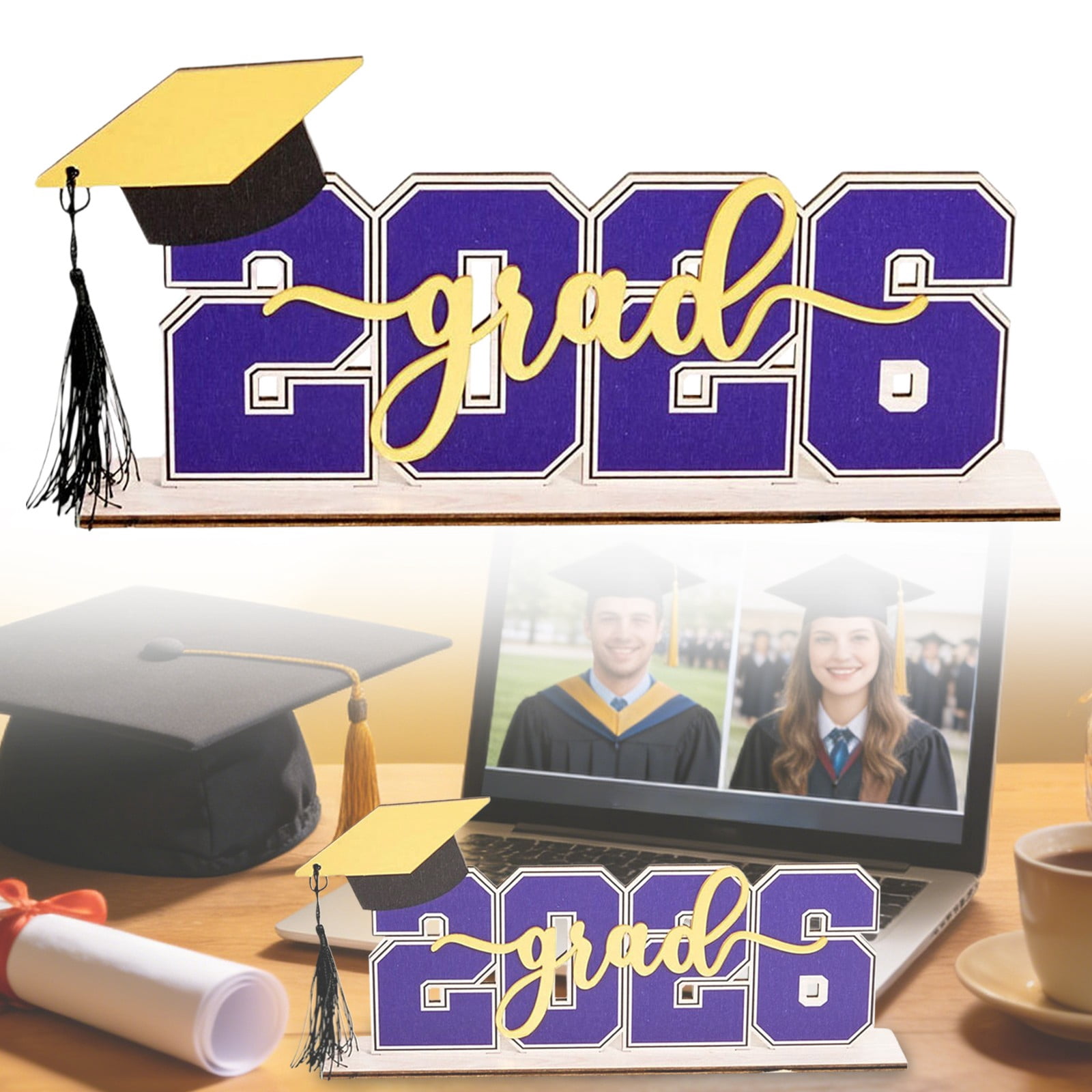 1 Pc Wooden Graduation Party Sign 30x14cm, Class of 2026 Table ...