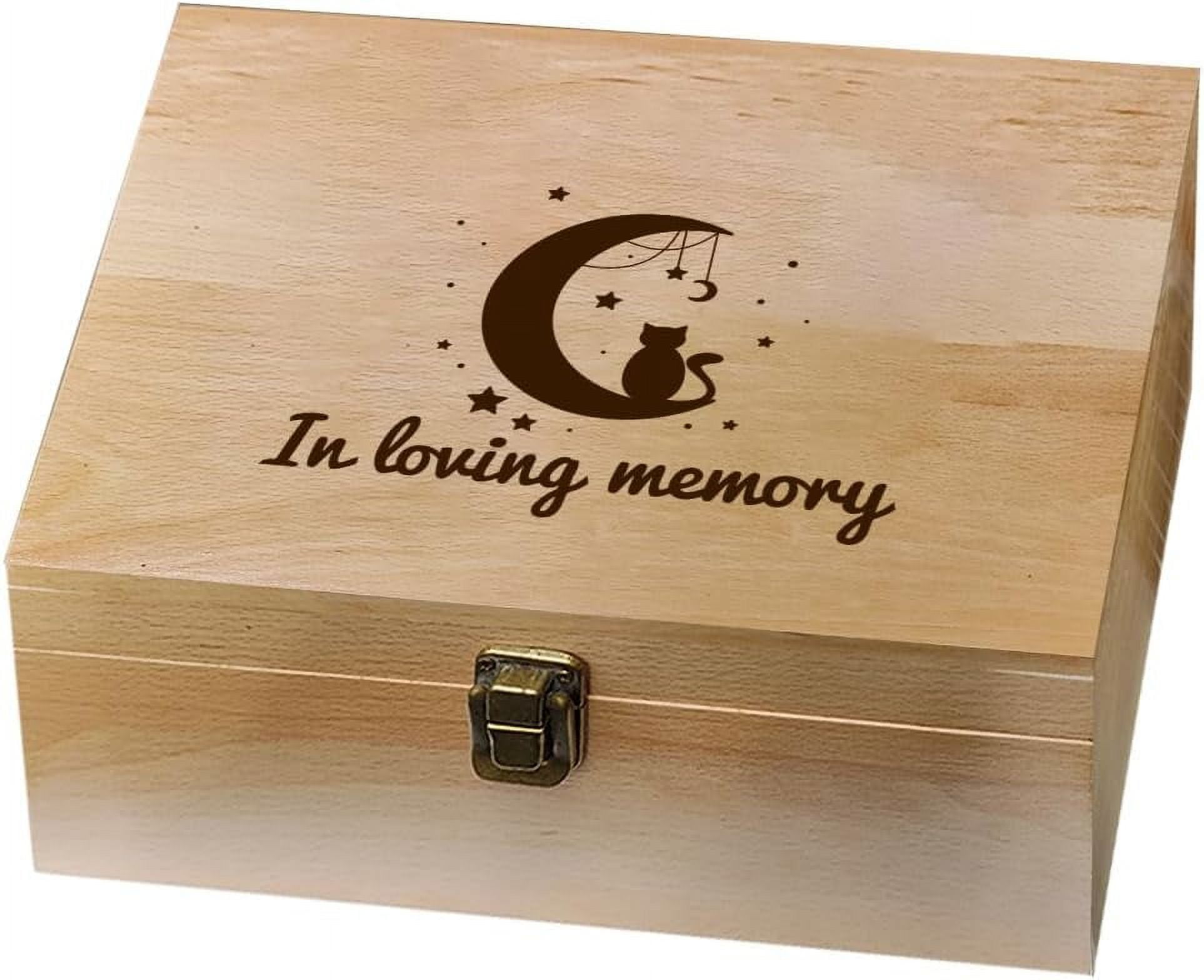 1 Pc Wooden Memory Keepsake Box In Loving Memory Box with Hinged Lid ...