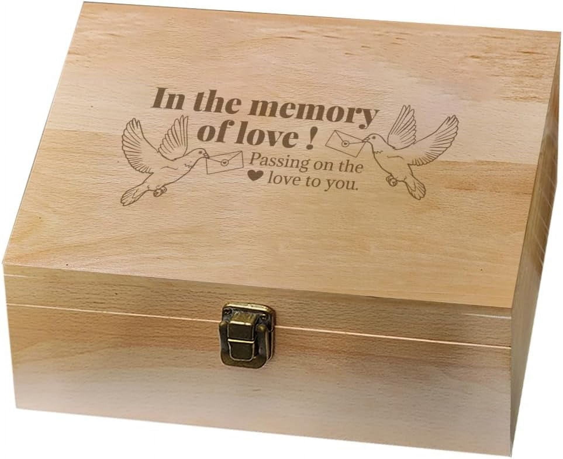 1 Pc Wooden Memory Keepsake Box In the Memory of Love Box with Hinged ...
