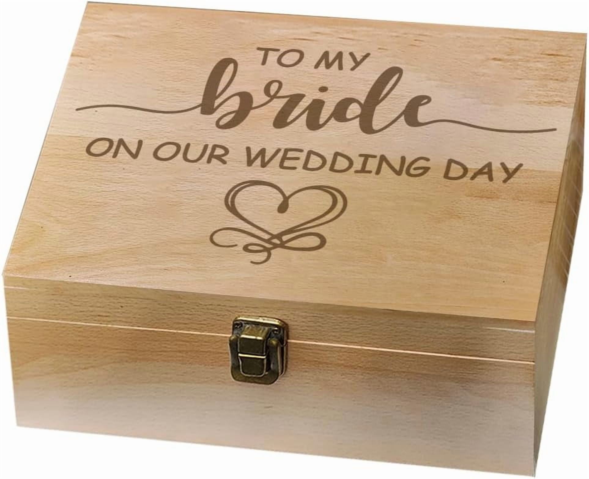 1 Pc Wooden Memory Keepsake Box To My Bride On Our Wedding Day Box with ...