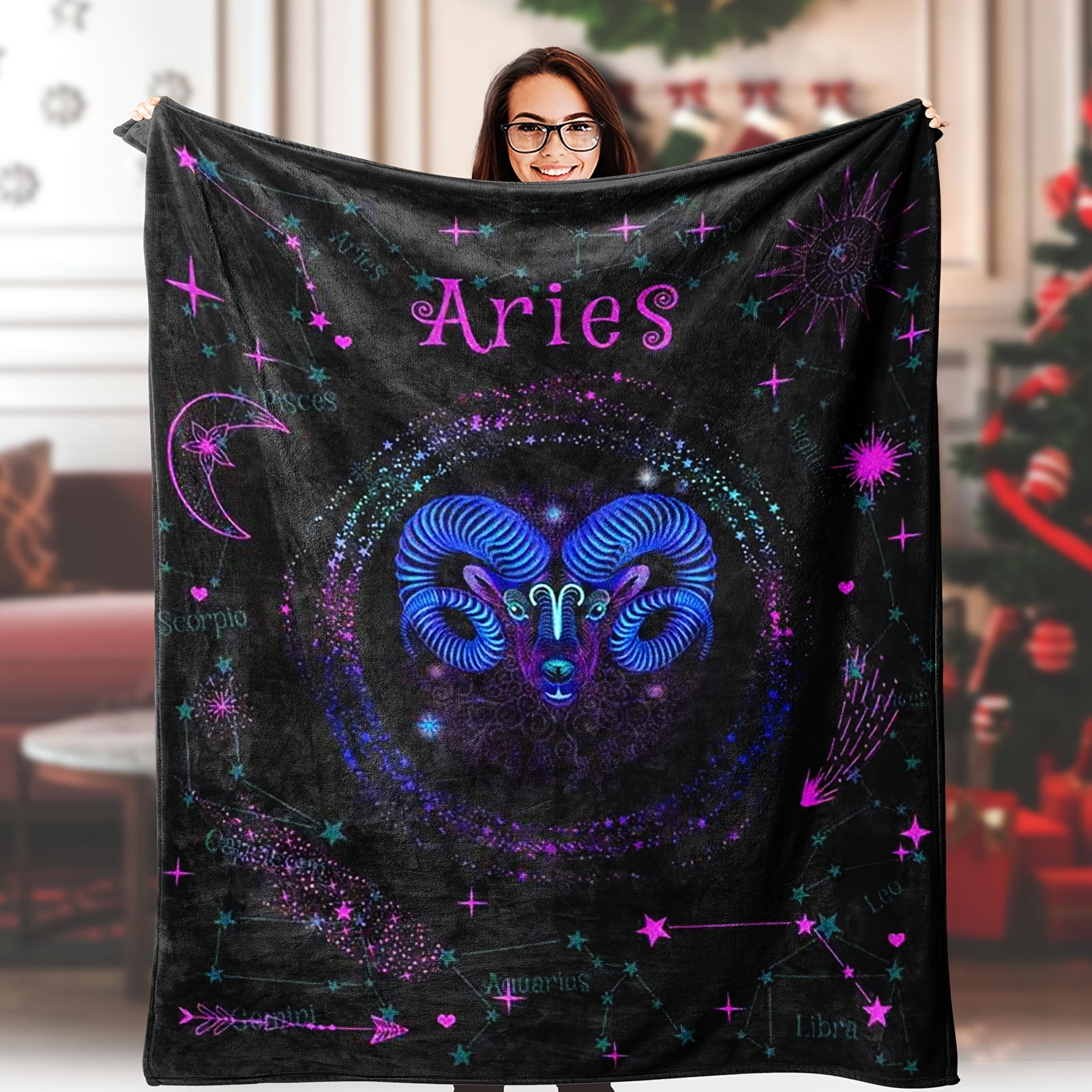 1 Pc Zodiac Blanket Gift For Women And Men, Creative Birthday And ...
