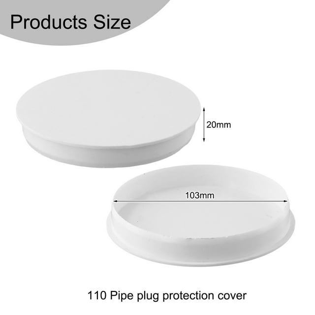 1 Pcs 110mm PVC Pipe Cap Decorative Cover Pipe Insert Plug Water Stop ...