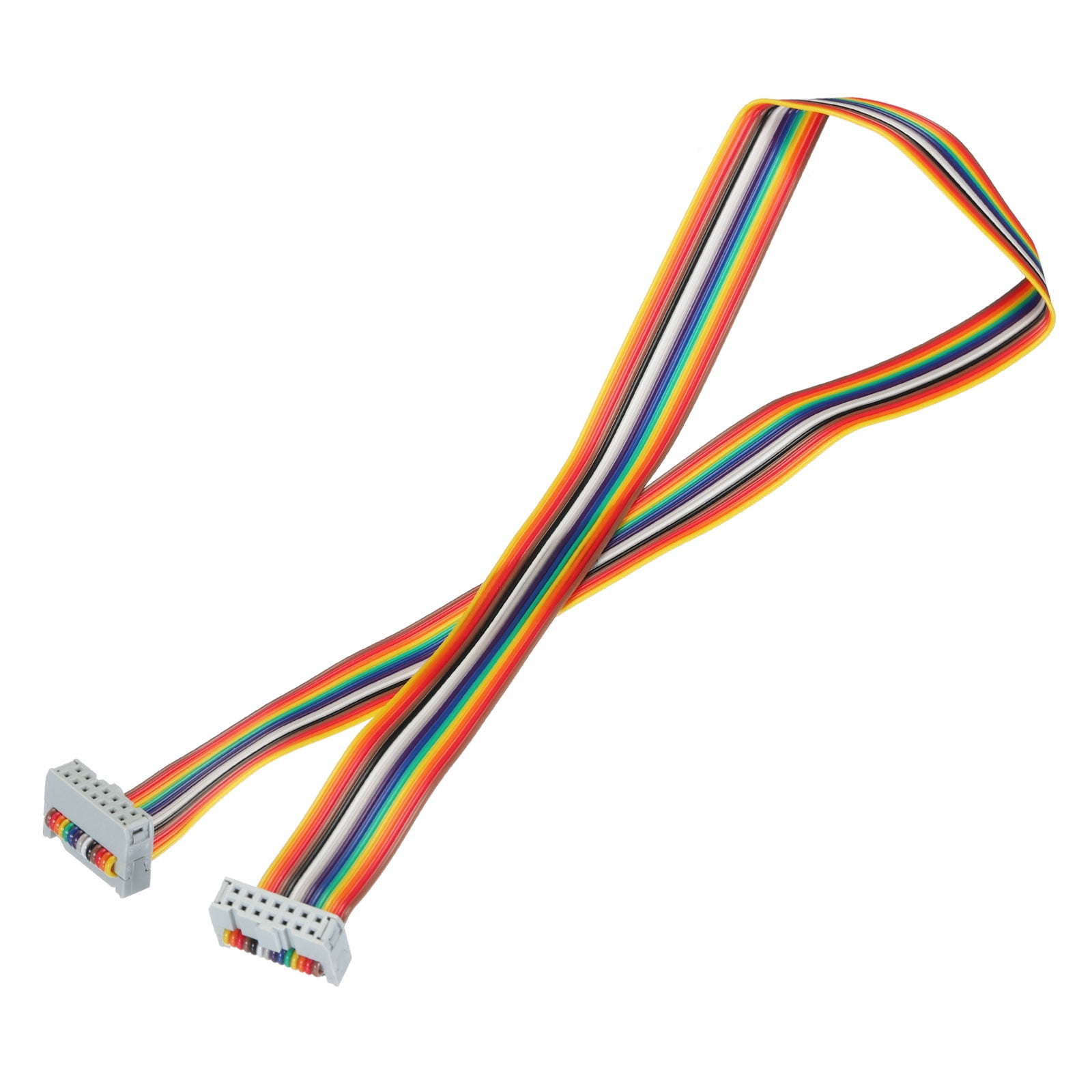 1 Pcs 14 Pin Flat Rainbow Ribbon Cable FC/FC Female Connector 1.64FT 2 ...